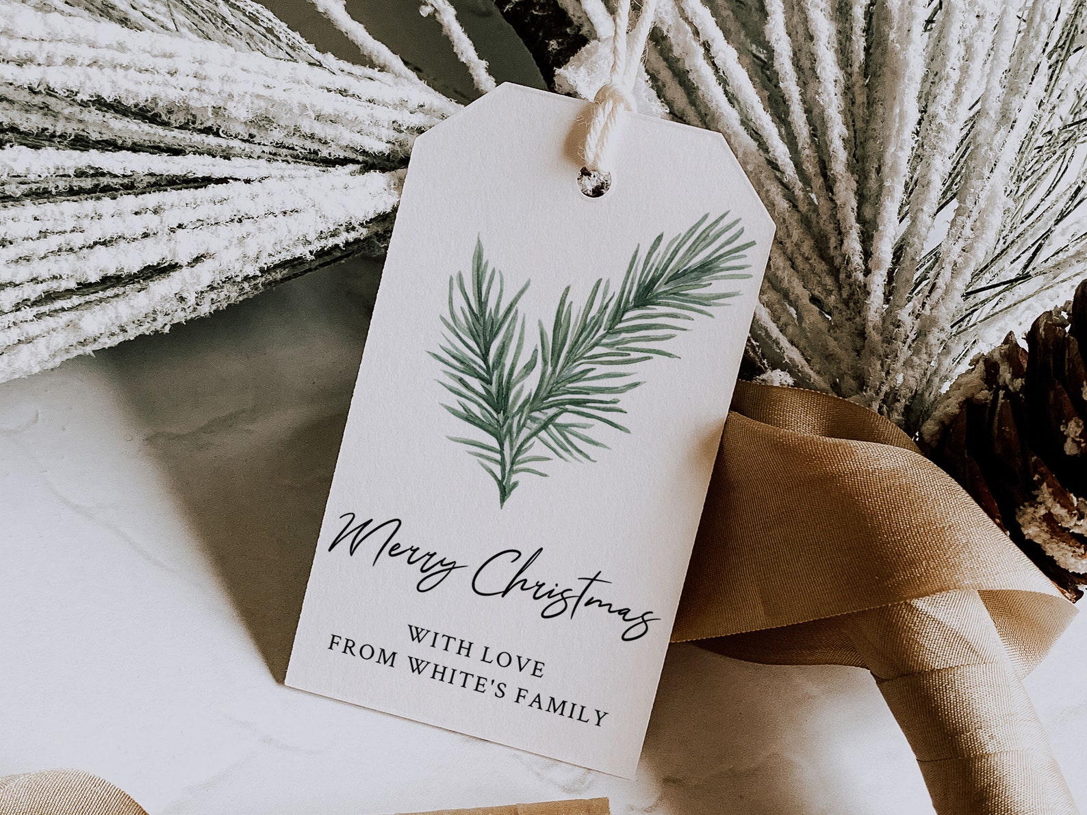 PINE TREE | Christmas Gift Tags Template, Printable, Pine Tree Holiday ...