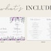 PURPLE | Wedding Program Booklet Template, Printable, Lavender Floral ...