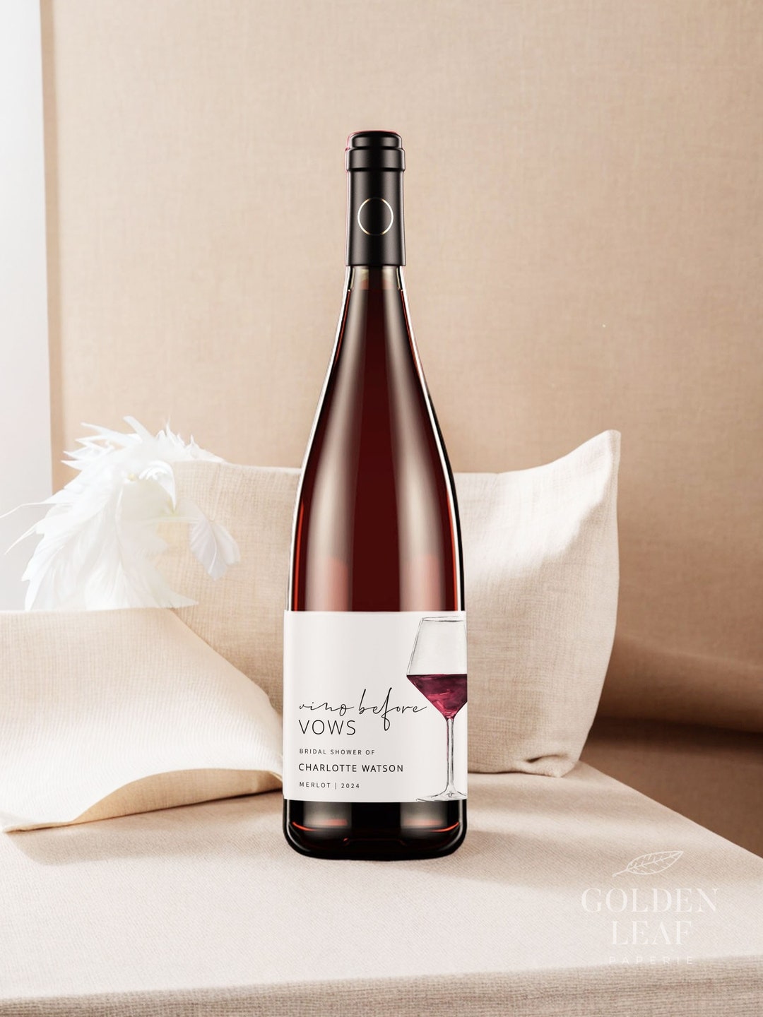 WINE | Bottle Labels, Bridal Shower Favor, Vino Before Vows, Personal ...