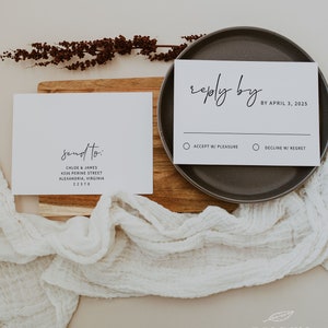 MINIMALIST | Wedding Invitation Set, Printable Template, Modern Wedding ...