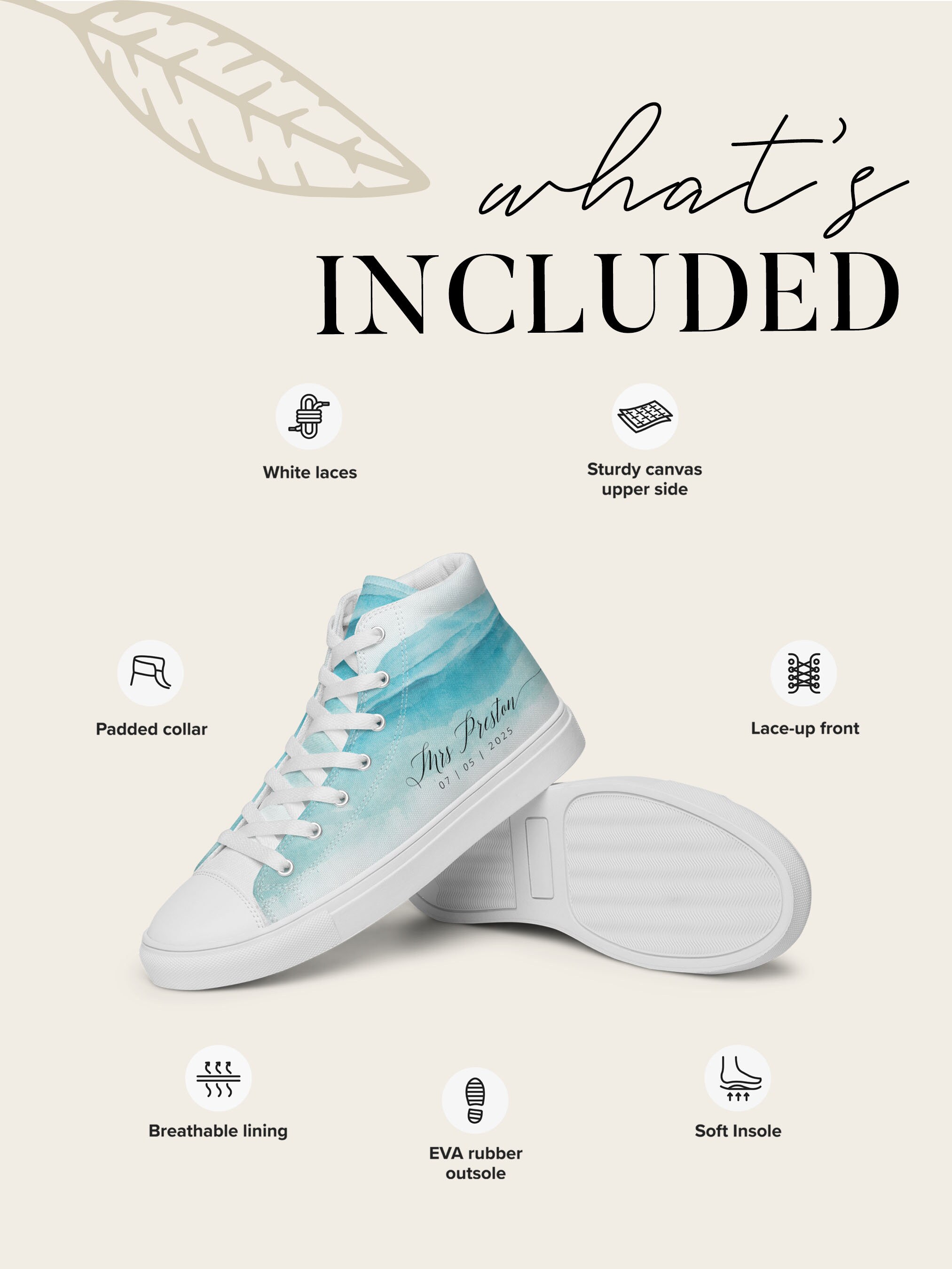 CUSTOM SNEAKERS Blue Bridal Shoes Beach Wedding Sneakers - Etsy