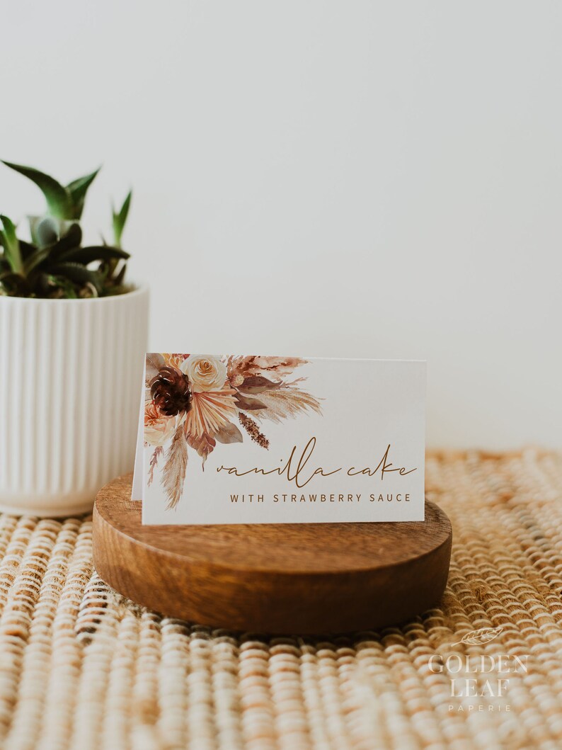 TERRACOTTA Food Buffet Cards Printable Template Modern - Etsy