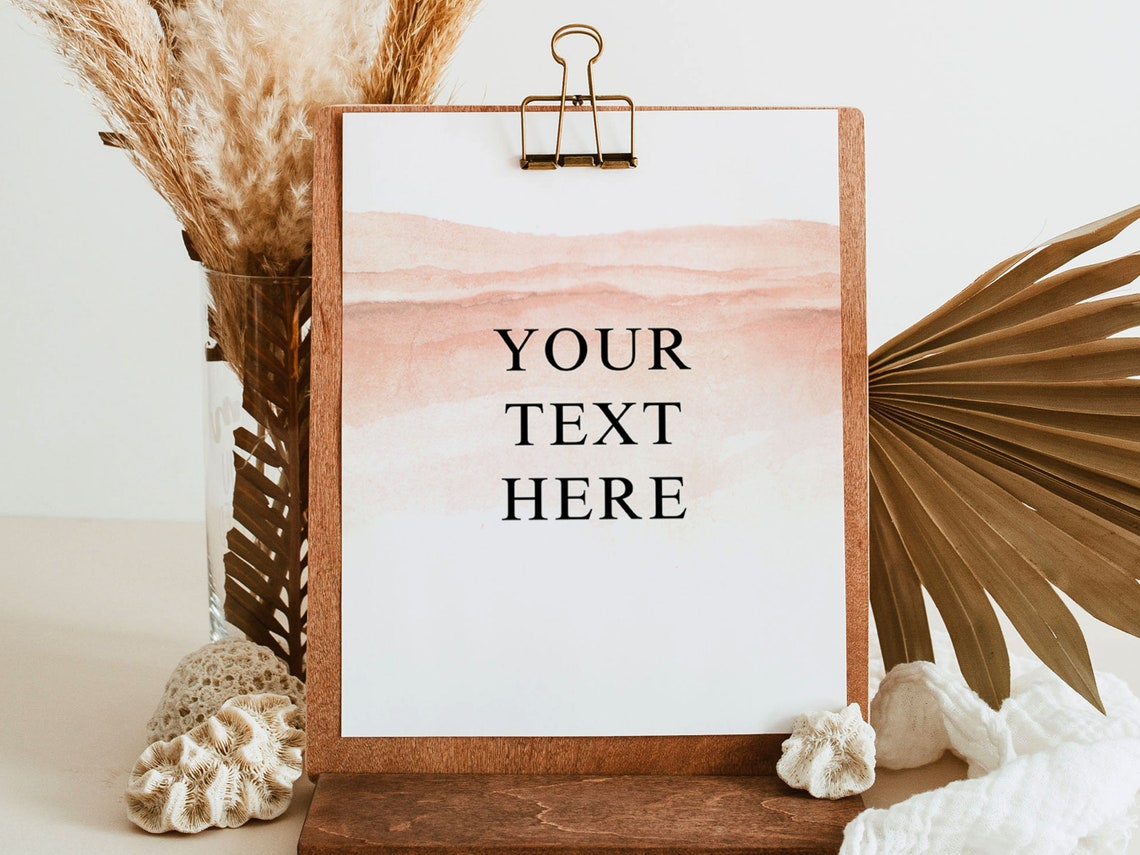 PEACH Wedding Sign Template Custom Sign Printable Digital | Etsy