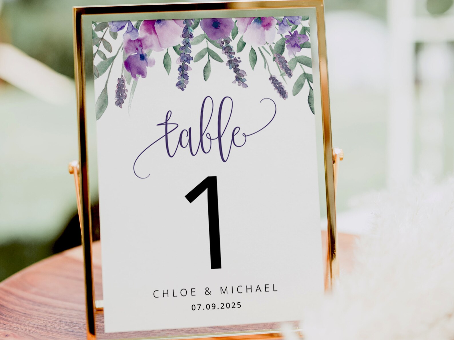 PURPLE Table Numbers Template Printable Lavender Digital - Etsy