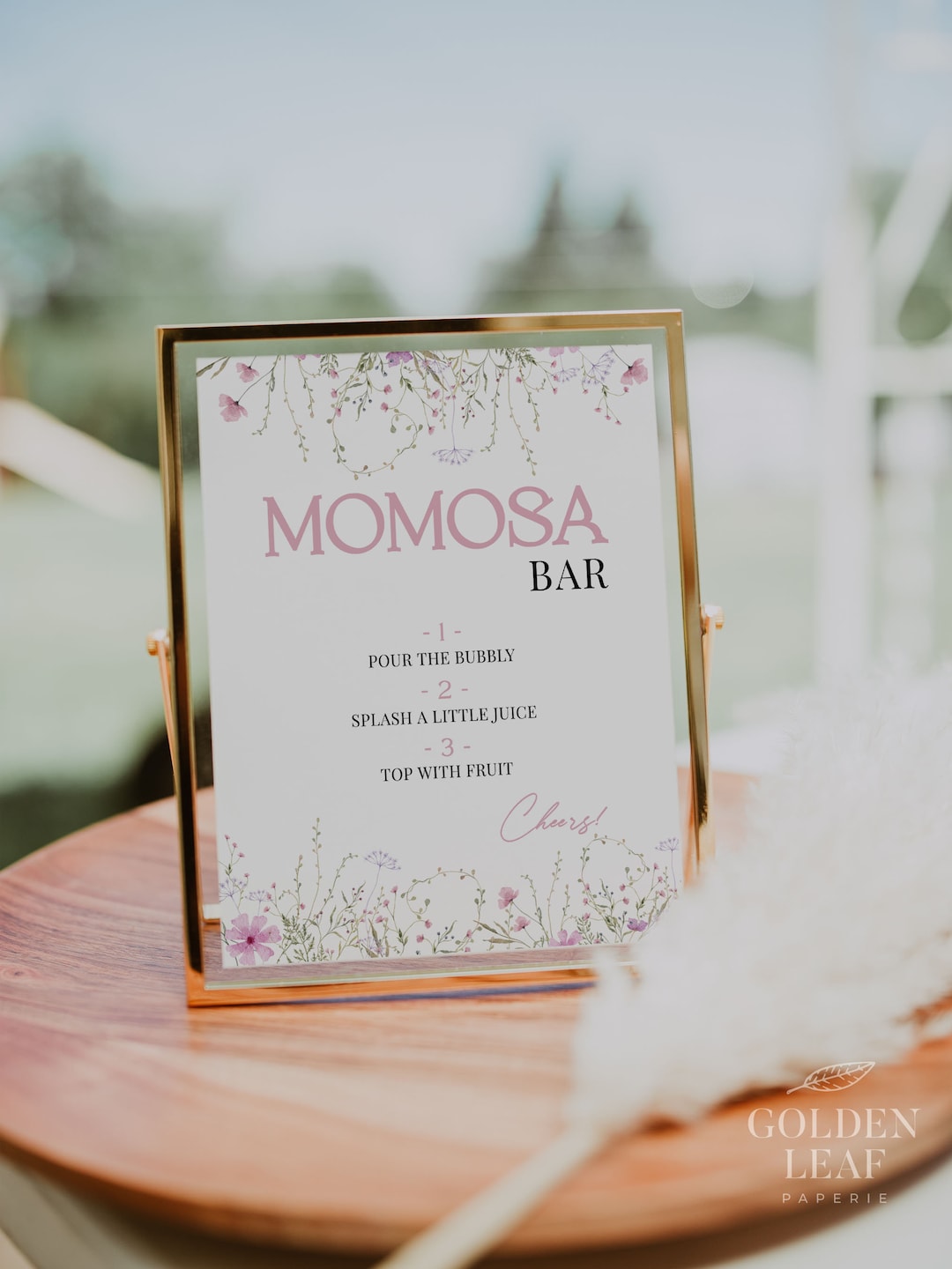 PINK WILDFLOWER | Momosa Bar Sign Template, Printable, Baby Shower ...