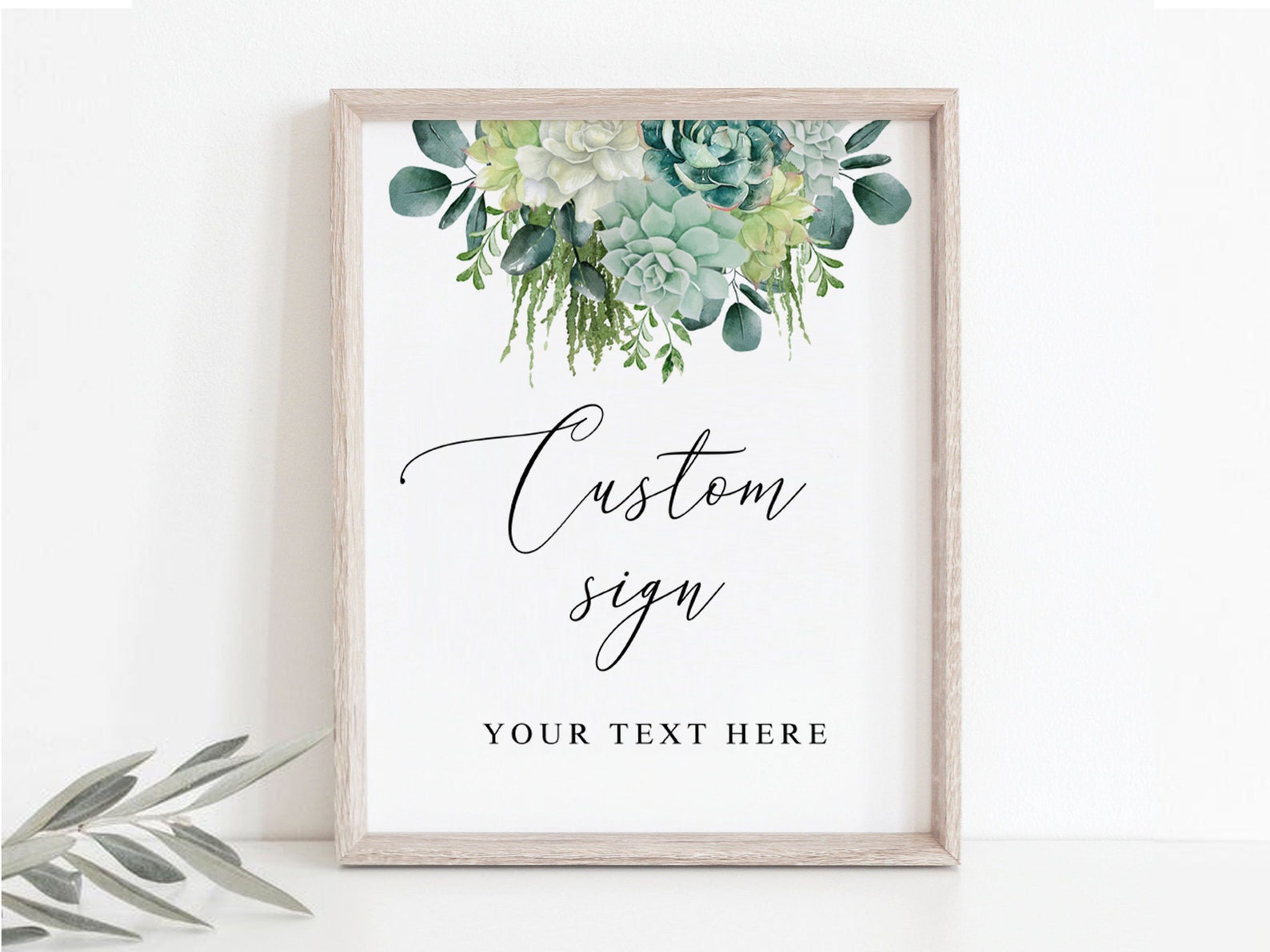 SUCCULENT Custom Sign Template Printable Boho Greenery - Etsy