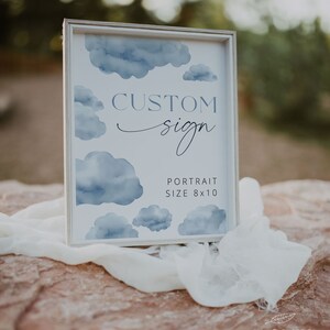 ON CLOUD NINE | Custom Sign Template, 8x10, Printable, Dusty Blue ...