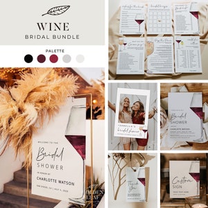 WINE | Raffle Sign & Card Template, Printable, Modern Bridal Shower ...