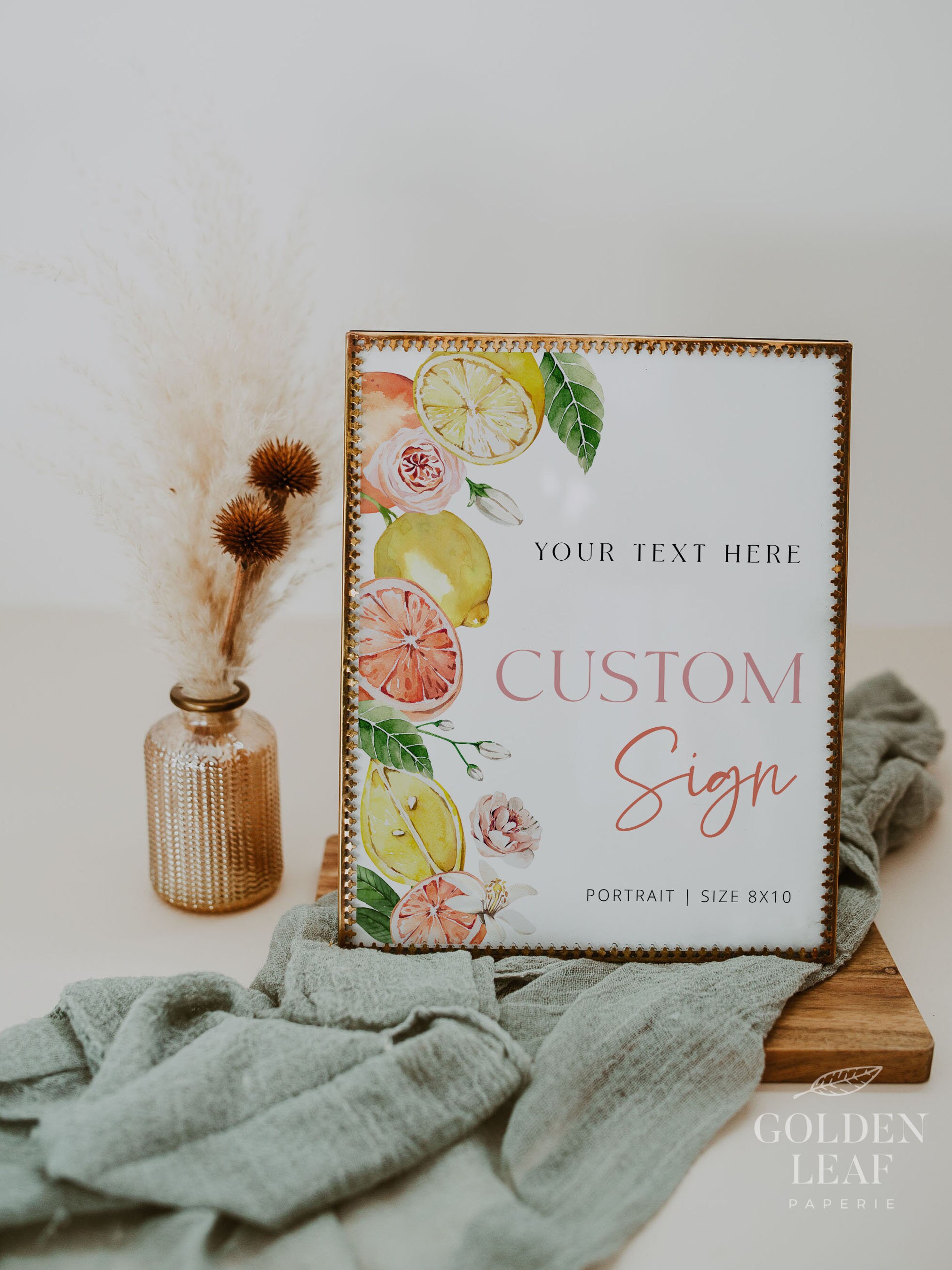 CITRUS | Custom Sign Template, Printable, Boho Wedding, Digital ...