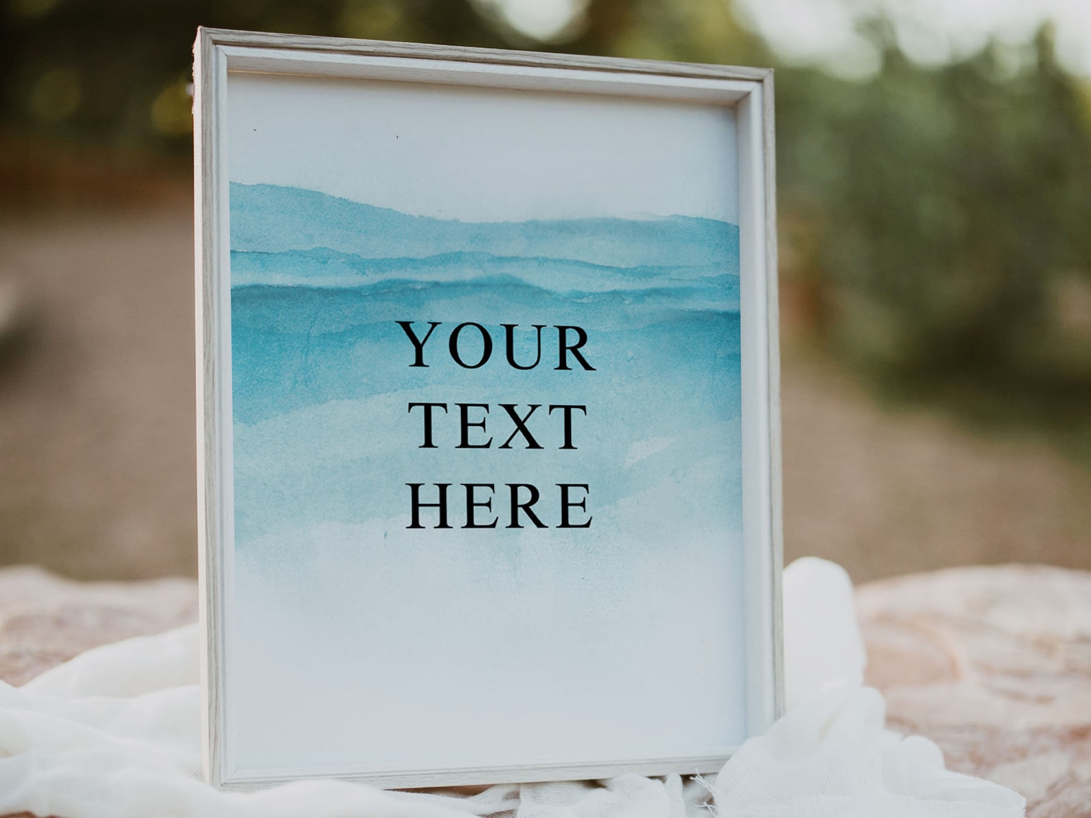 BEACH Custom Sign Printable Template Blue Ocean Signs - Etsy