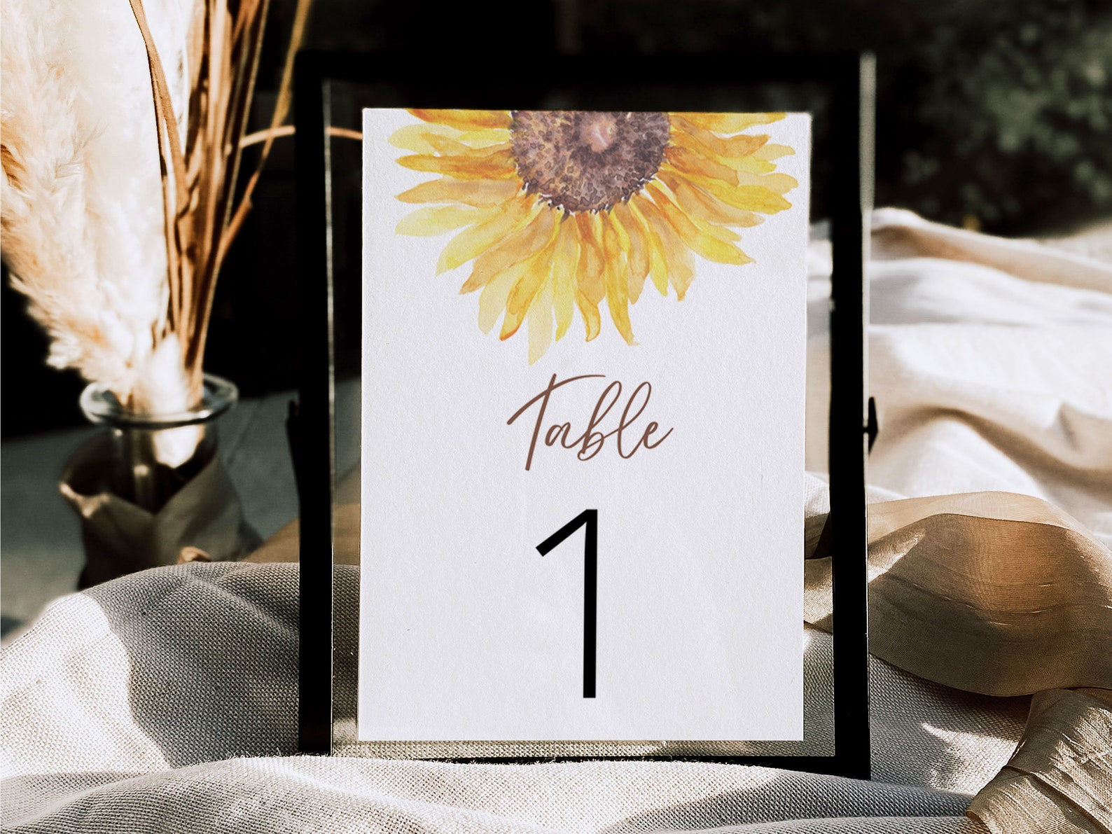 SUNFLOWER Table Numbers Printable Template Wedding Table - Etsy