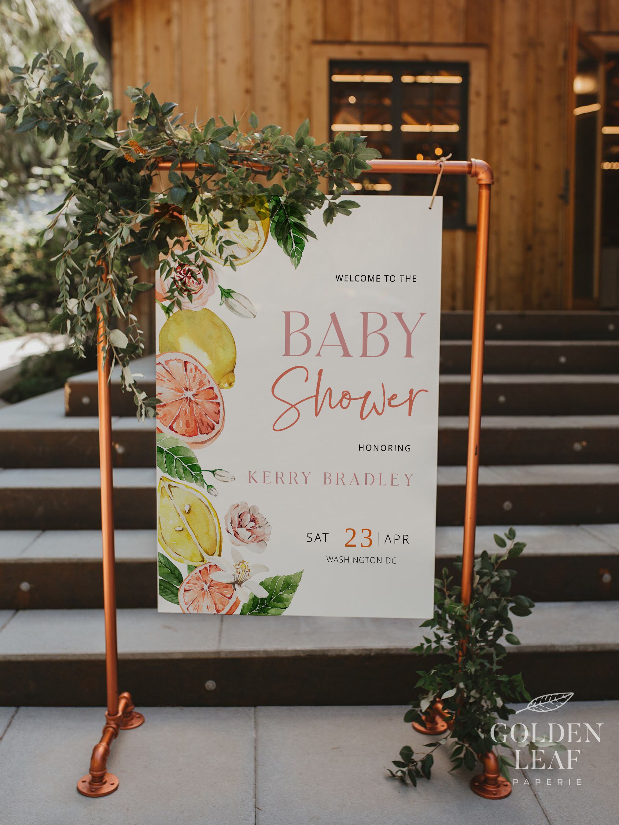 CITRUS | Baby Shower Welcome Sign, Printable Template, Modern Signage ...