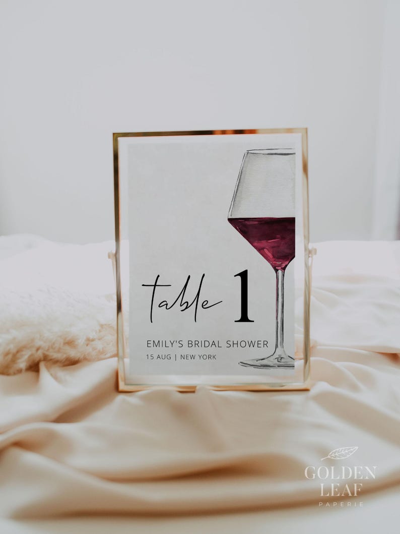 WINE | Table Numbers, Printable Template, Modern Table Numbers, Vino ...