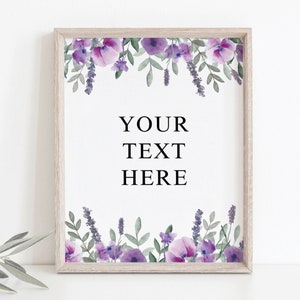 PURPLE | Wedding Sign Template Printable, Custom Wedding, Bridal Shower ...