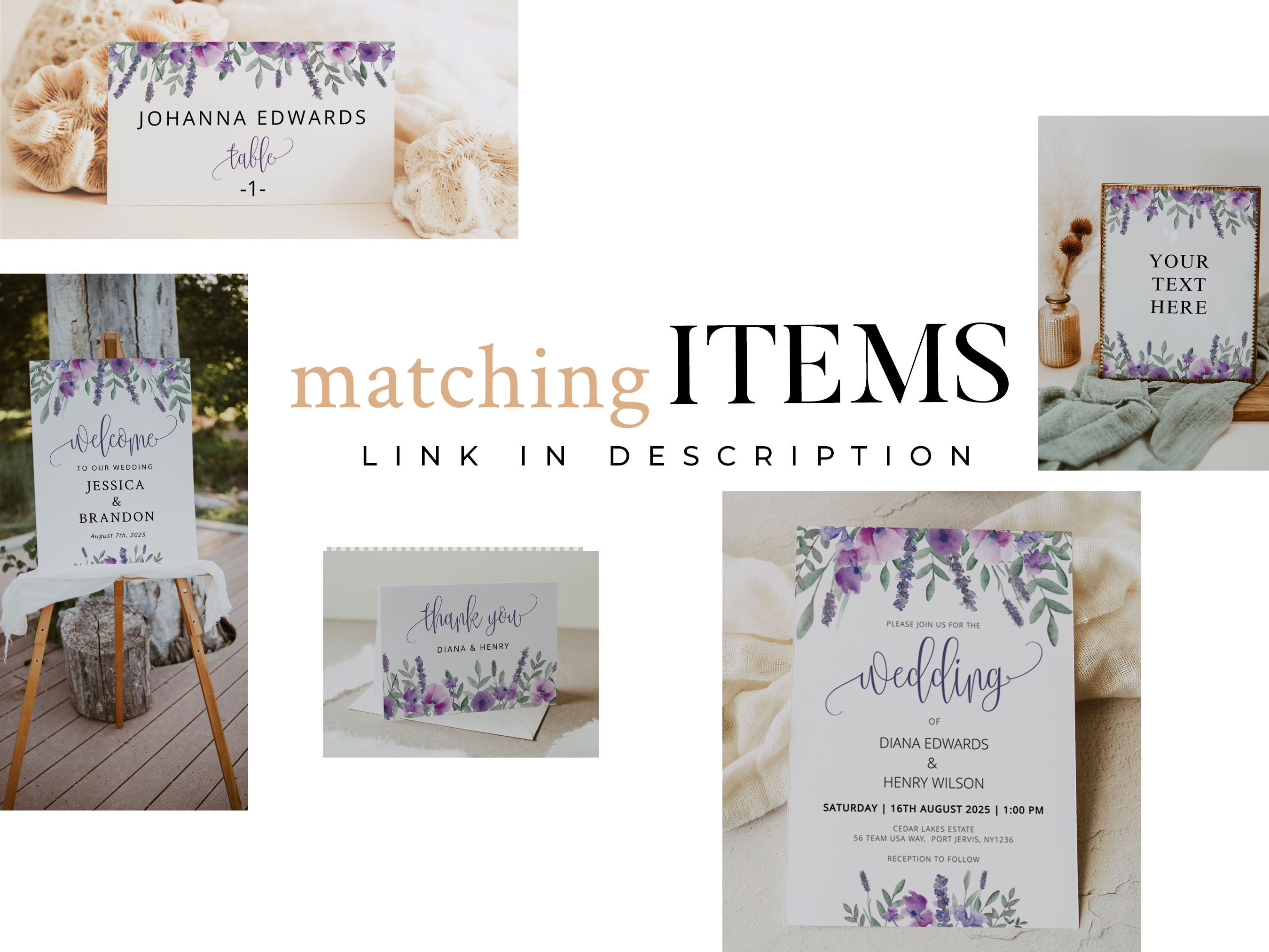 PURPLE Wedding Program Booklet Template Printable Lavender - Etsy