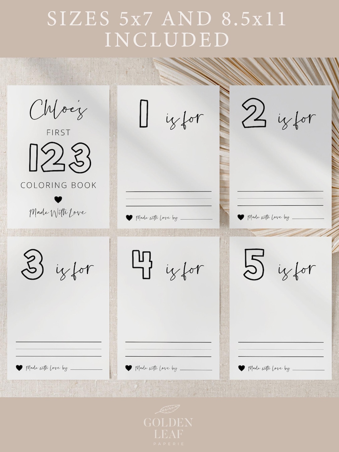 Baby's First 123 Book, Baby Shower Activity, Printable Numbers Coloring ...