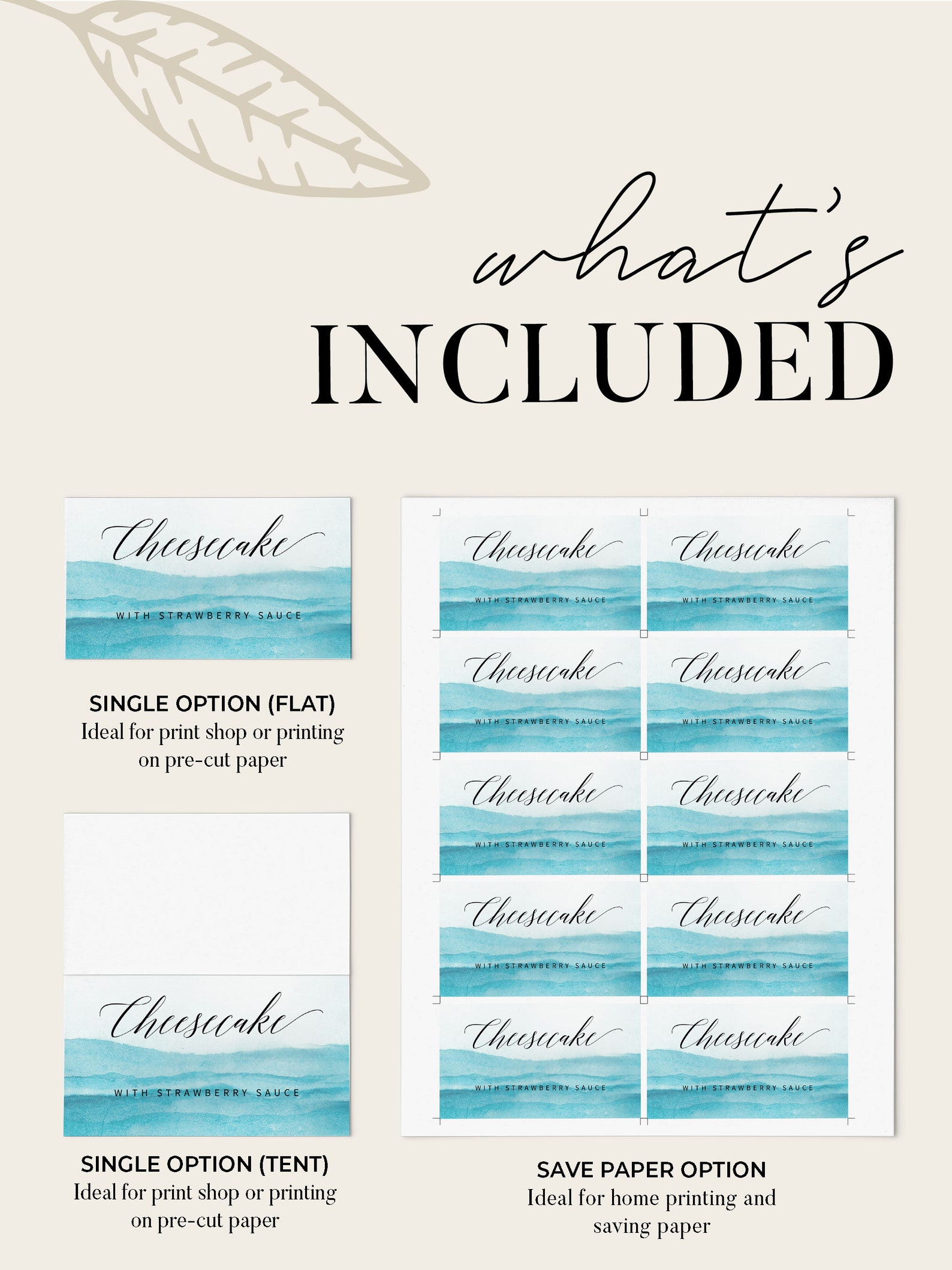 BEACH | Food Buffet Cards, Printable Template, Labels, Digital Download ...