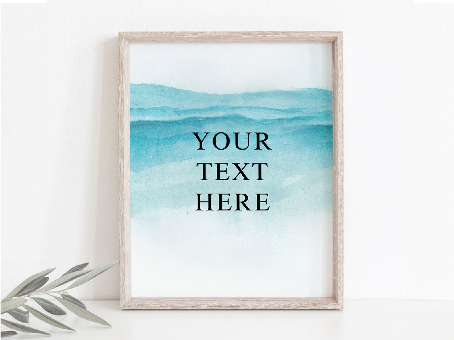 BEACH Custom Sign Printable Template Blue Ocean Signs - Etsy