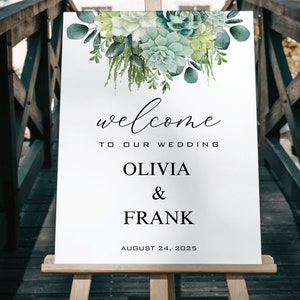 SUCCULENT | Wedding Welcome Sign Template, Printable, Boho Greenery ...