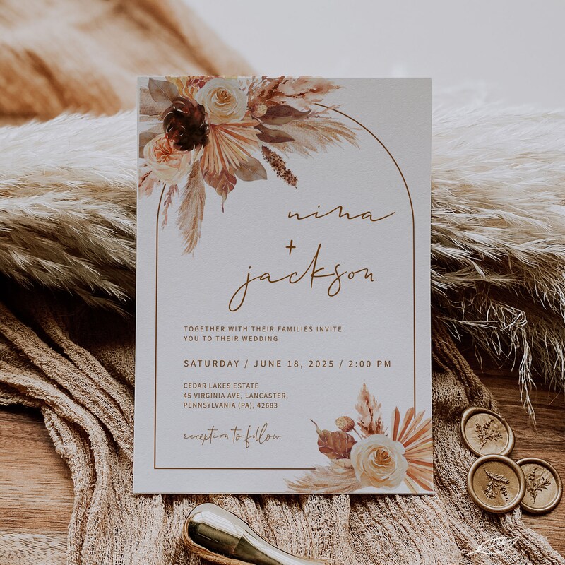 Boho Wedding Invite - Etsy