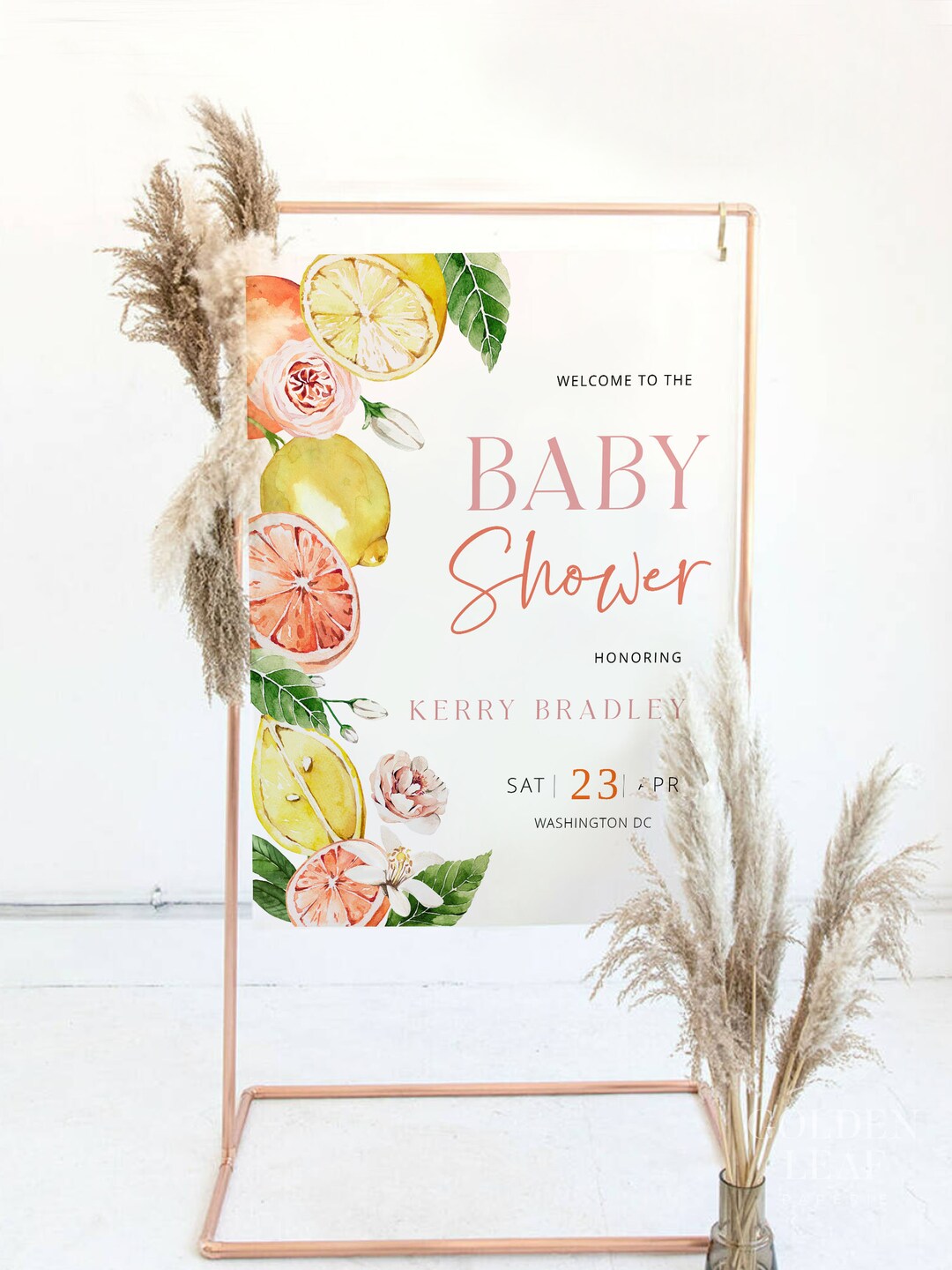 CITRUS | Baby Shower Welcome Sign, Printable Template, Modern Signage ...