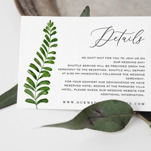 FERN | Wedding Invitation Set Template, Printable, Forest Greenery ...
