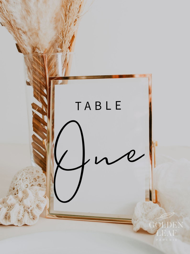 MINIMALIST Table Numbers Printable Template Modern Table - Etsy