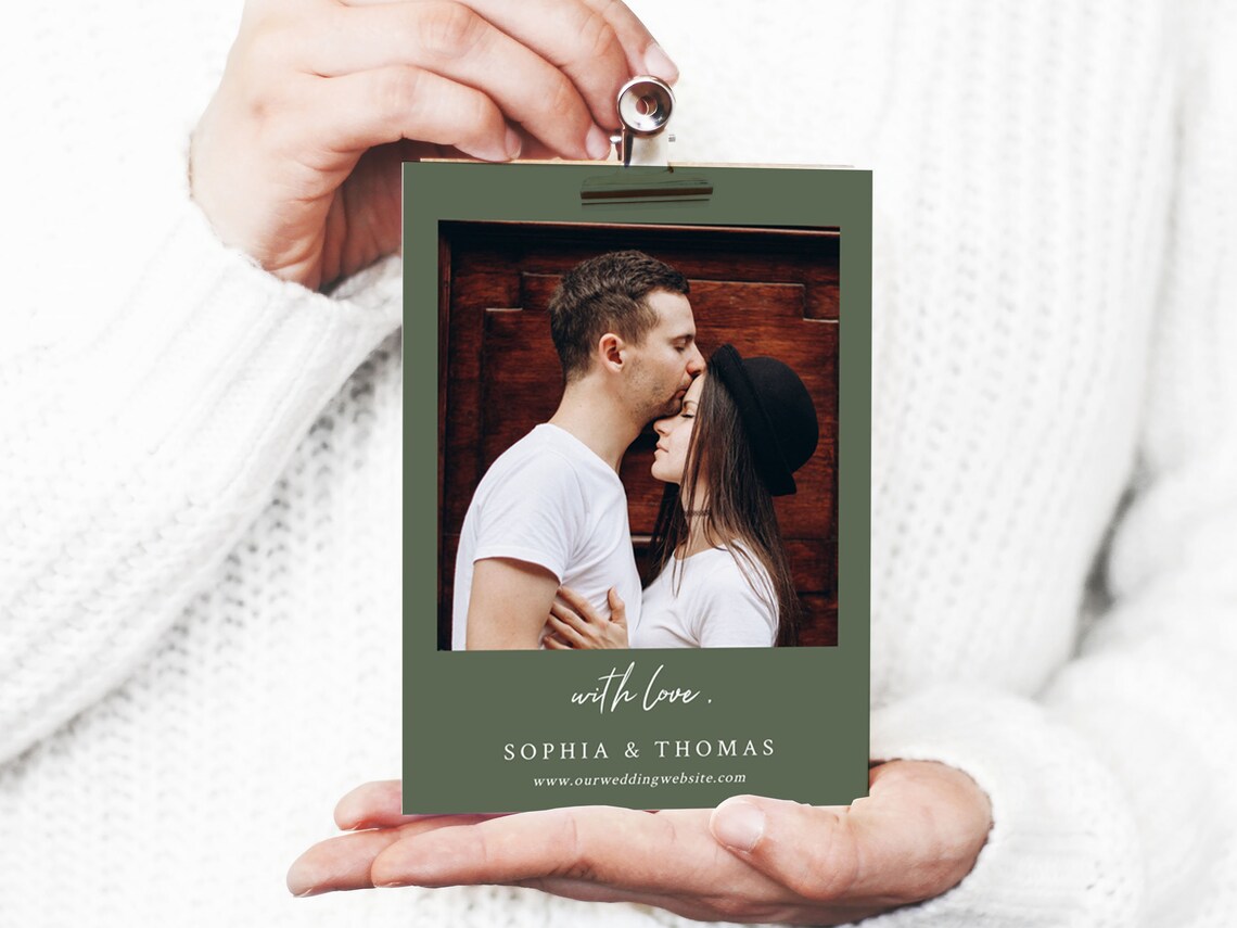 PINE TREE | Save the Date Template With Photo, Printable, Green Forest ...