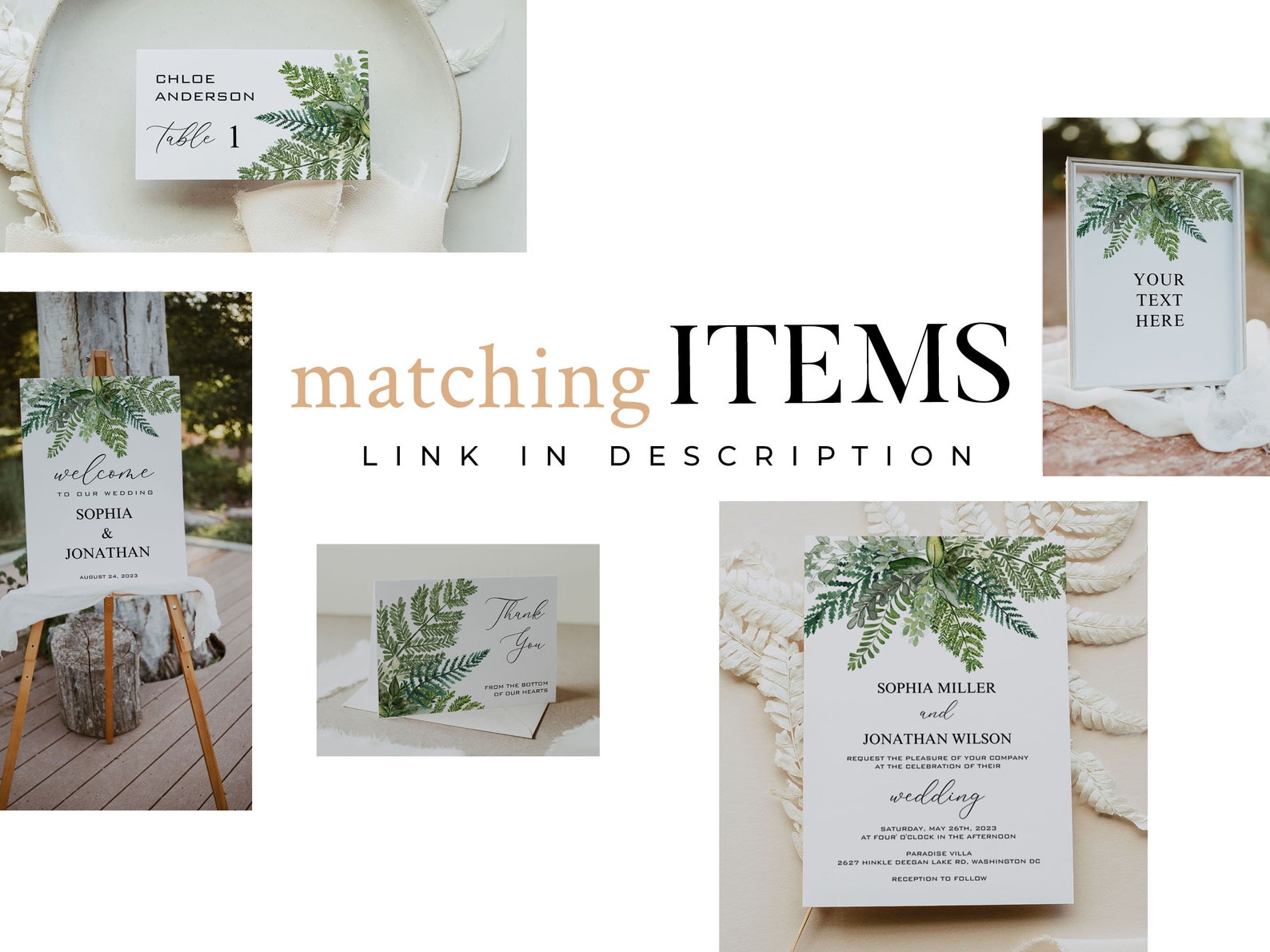 FERN Wedding Invitation Printable Template Forest | Etsy