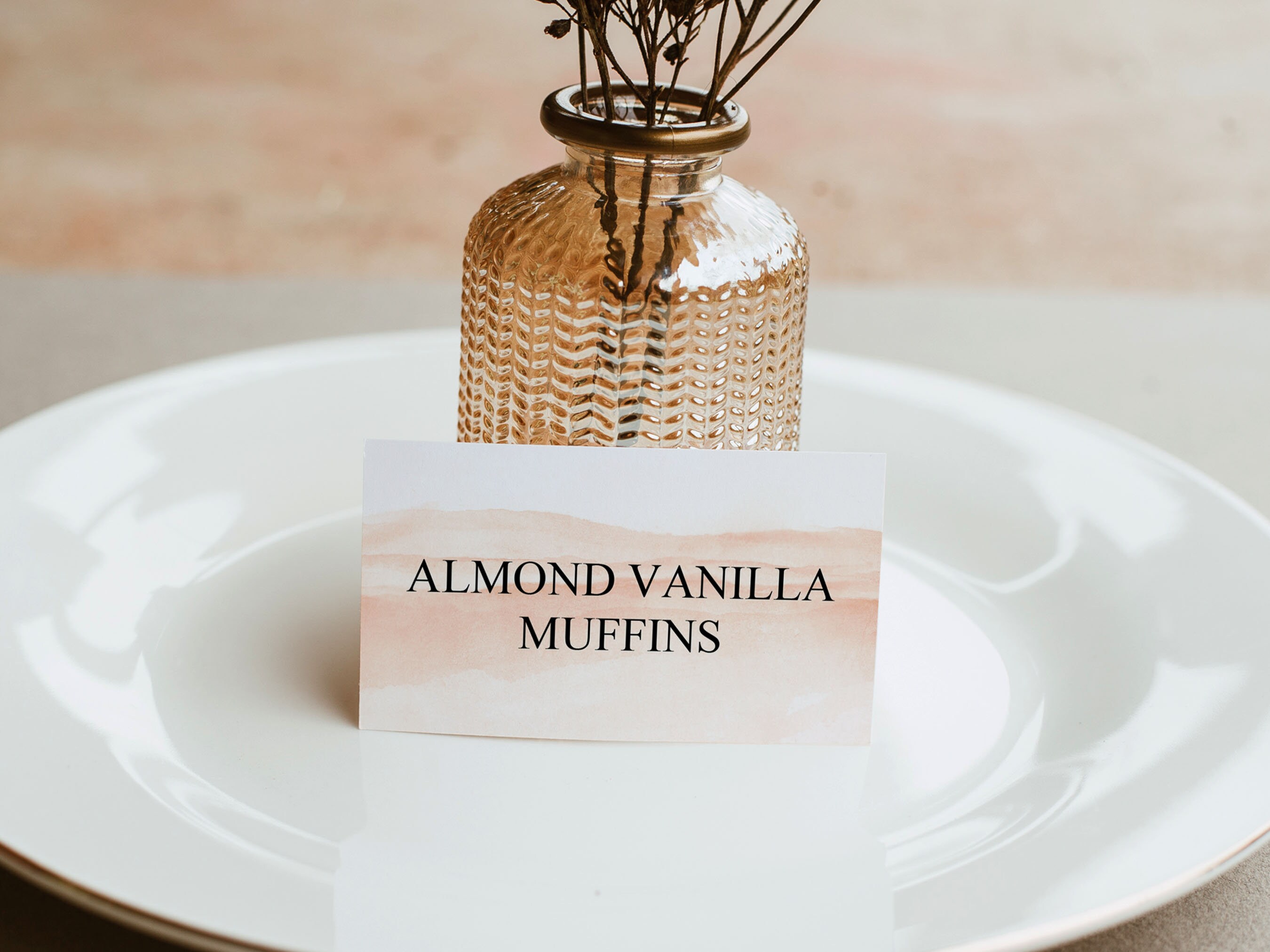 PEACH Food Buffet Cards Printable Template Labels INSTANT | Etsy