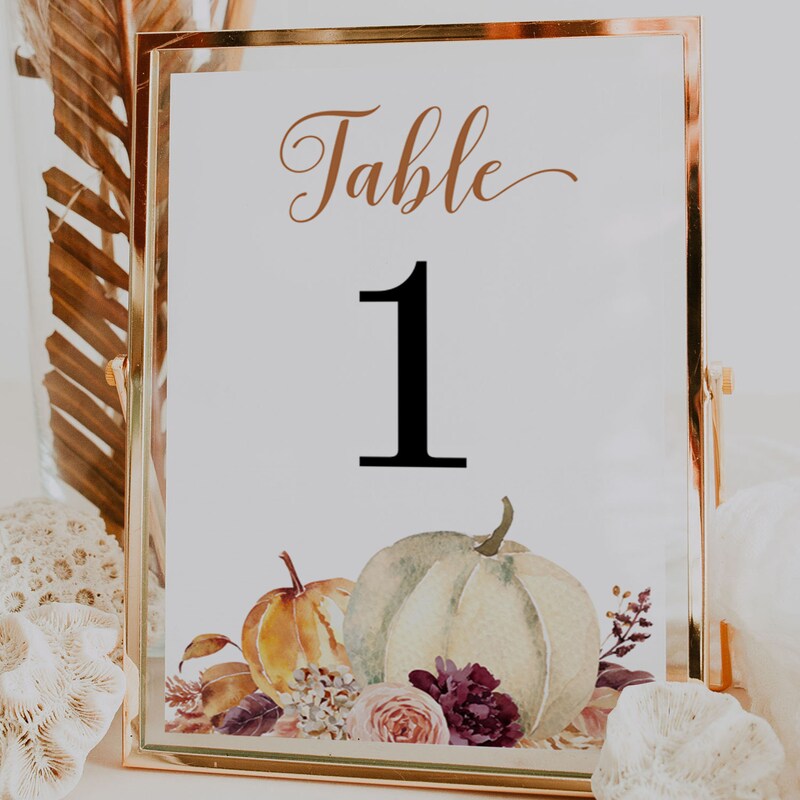 Pumpkin Table Number - Etsy