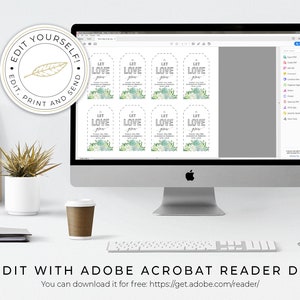 Succulent Favor Tags Template Printable INSTANT DOWNLOAD | Etsy