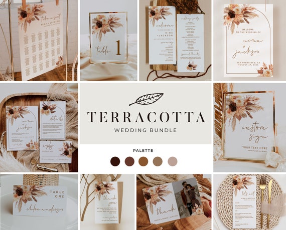 TERRACOTTA Wedding Template Suite Printable Complete Boho - Etsy