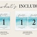 BEACH Wedding Table Numbers Template Printable Blue Water - Etsy
