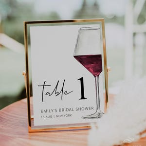WINE | Table Numbers, Printable Template, Modern Table Numbers, Vino ...