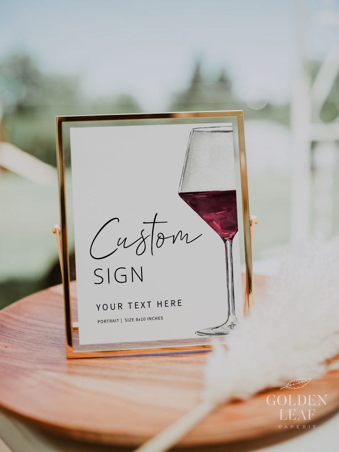 WINE | Sign Template, 8x10, Printable, Modern Wedding, Bridal Shower ...