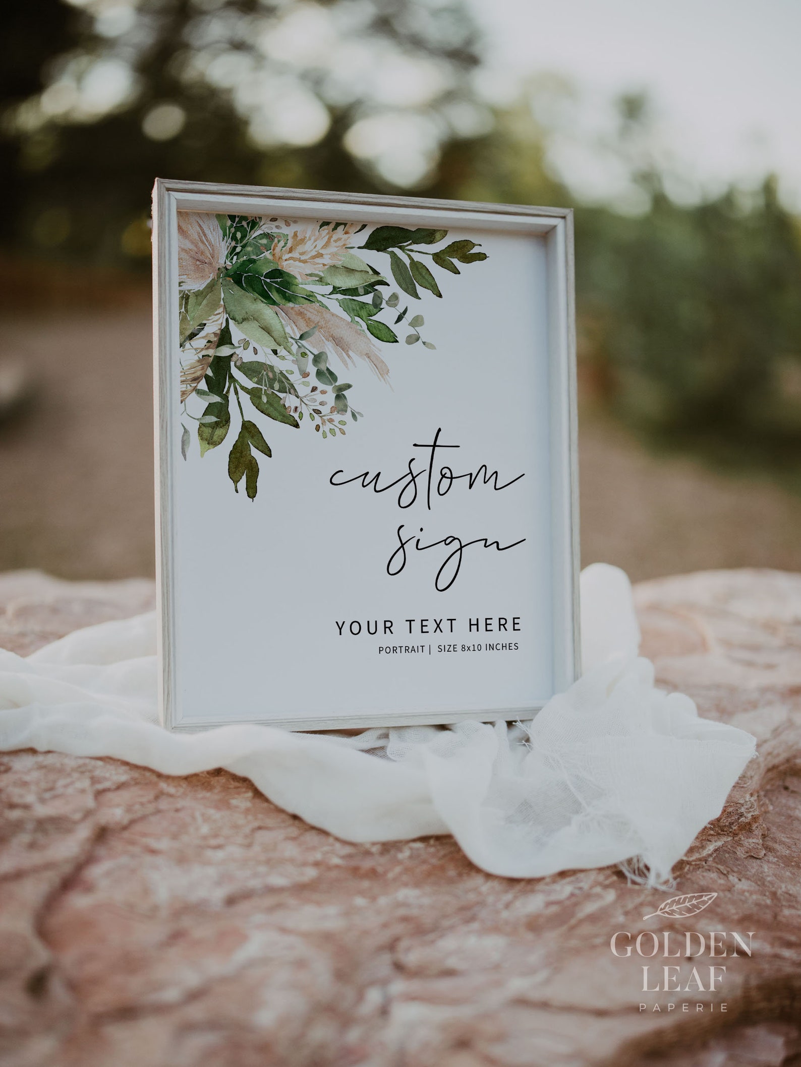 GREENERY Custom Sign Template Printable Boho Wedding - Etsy