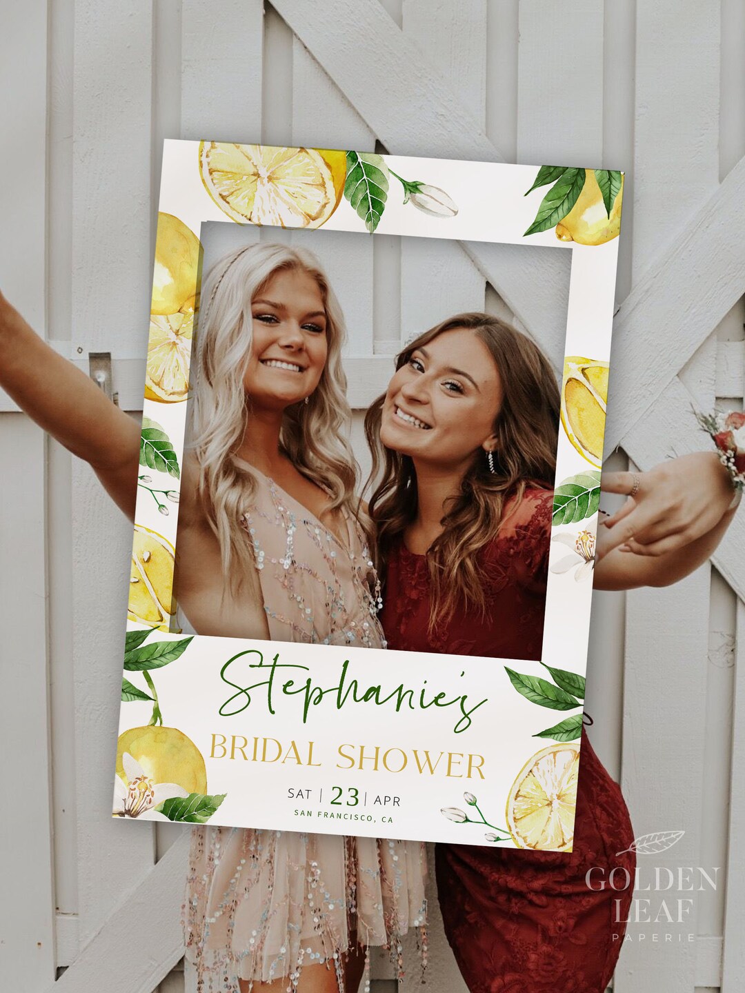 LEMON | Bridal Shower Photo Prop Frame Template, Main Squeeze ...