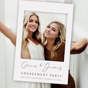 MINIMALIST | Engagement Party Photo Prop Frame Template, Printable ...