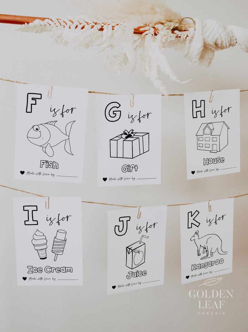Baby's First ABC 123 Book, Baby Shower Activity, Printable Alphabet ...