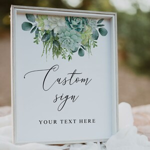 SUCCULENT | Custom Sign Template, Printable, Boho Greenery , Digital ...