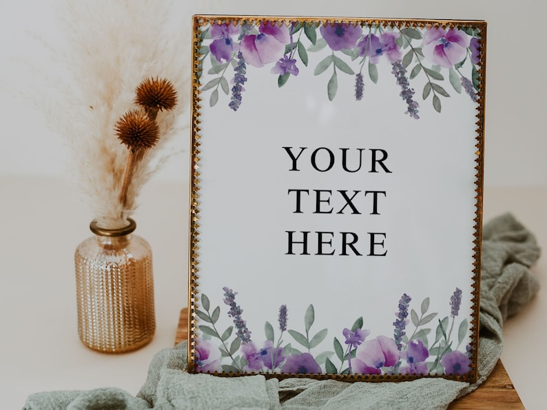 PURPLE Wedding Template Suite Printable Complete Lavender - Etsy