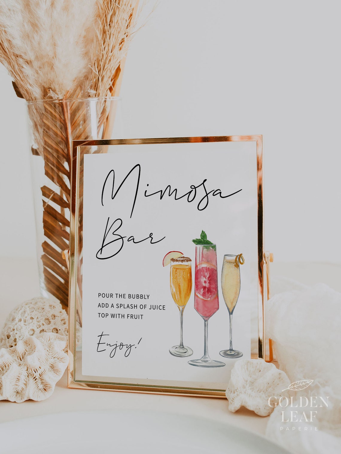 MINIMALIST Mimosa Bar Sign Template Printable Modern | Etsy