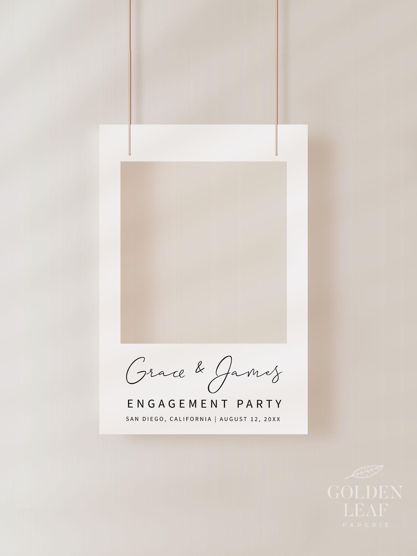 MINIMALIST | Engagement Party Photo Prop Frame Template, Printable ...