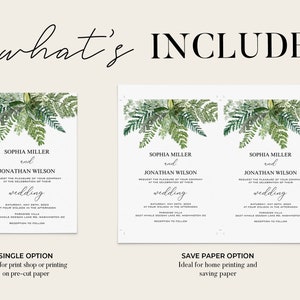FERN | Wedding Invitation, Printable Template, Forest Greenery, Digital ...