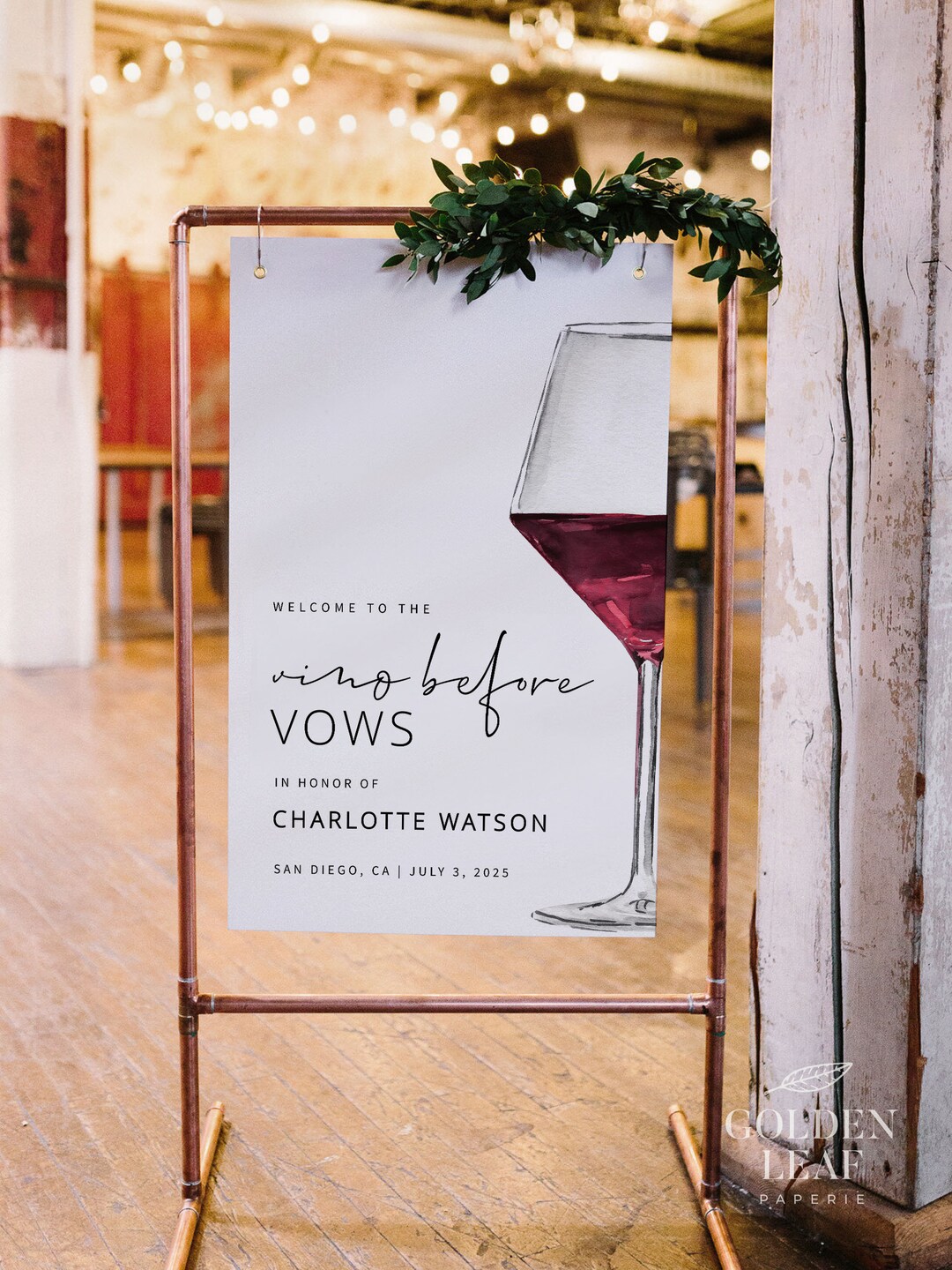 WINE | Bridal Shower Welcome Sign, Printable Template, Vino Before Vows ...