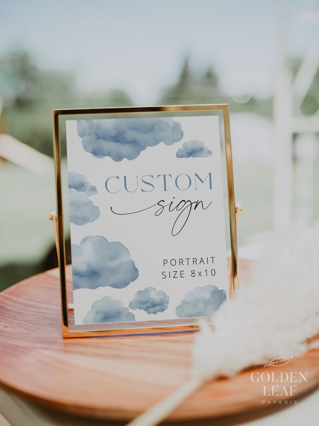 ON CLOUD NINE | Custom Sign Template, 8x10, Printable, Dusty Blue ...