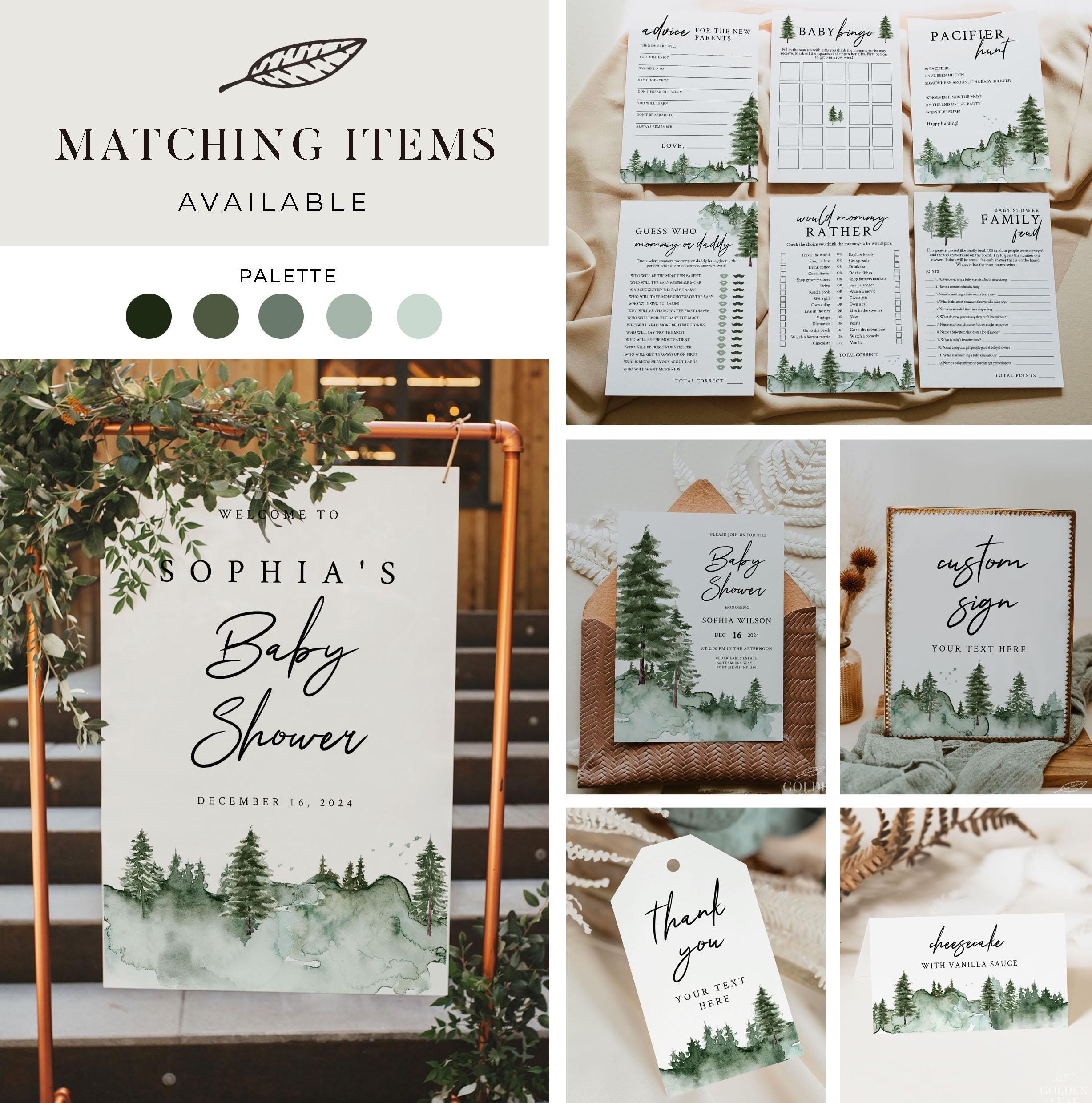 PINE TREE | Would Mommy Rather, Baby Shower Game Cards, Templates ...