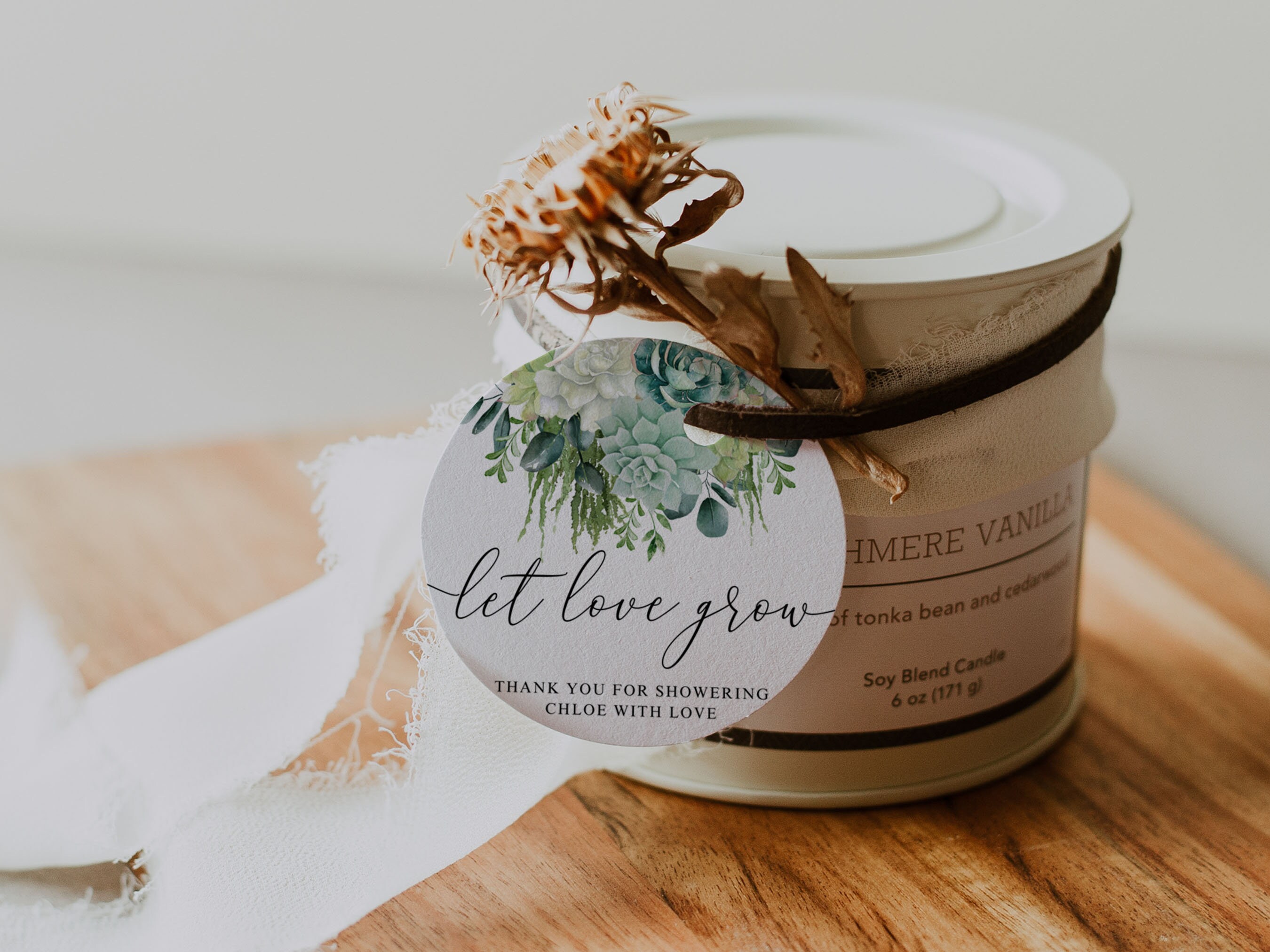 SUCCULENT Favor Tags Template Printable Boho Greenery | Etsy