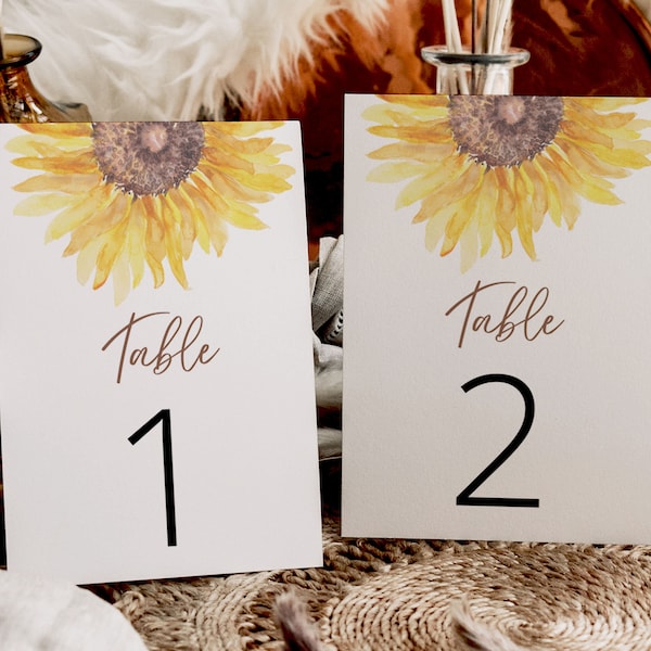 Sunflower Table Numbers - Etsy